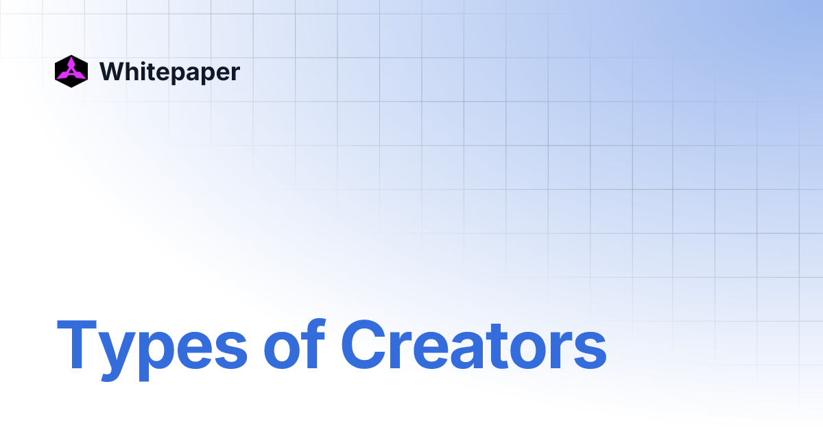 Types of Creators | English | Whitepaper